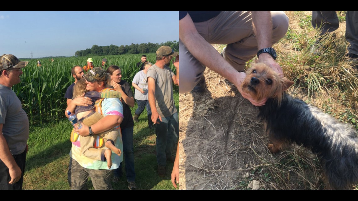Dog waits with missing girl, 3, in cornfield overnight until help ...