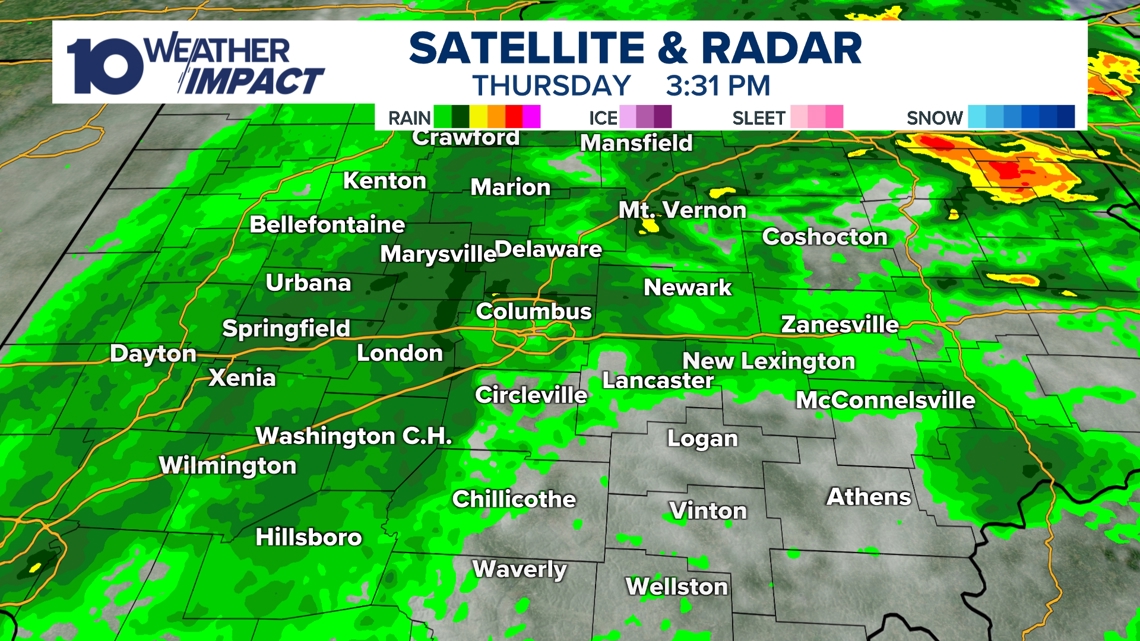 Rain, cool temps and breezy conditions in central Ohio on Thursday | 10 ...