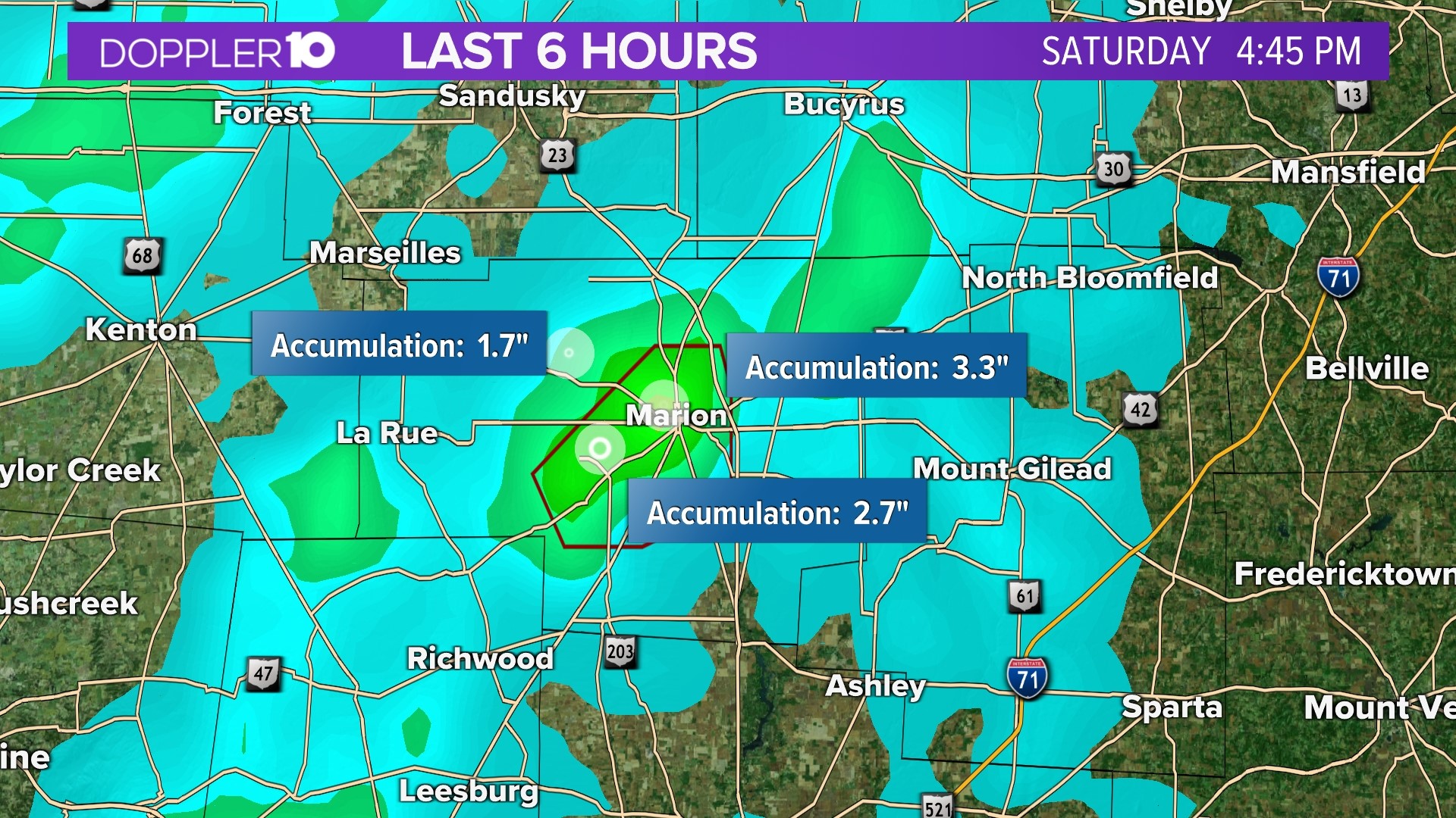 Storms prompts road closures, flood warning in Marion | 10tv.com