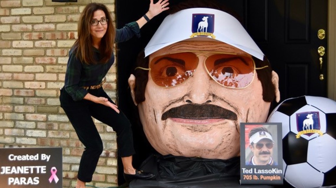 Dublin artist shows off Ted Lasso giant pumpkin | 10tv.com