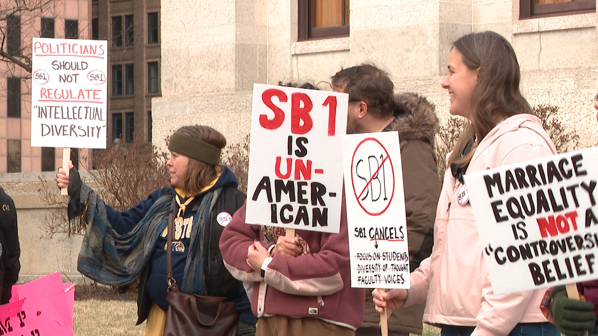 Protesters gather at Ohio State in opposition of Senate Bill 1 | 10tv.com