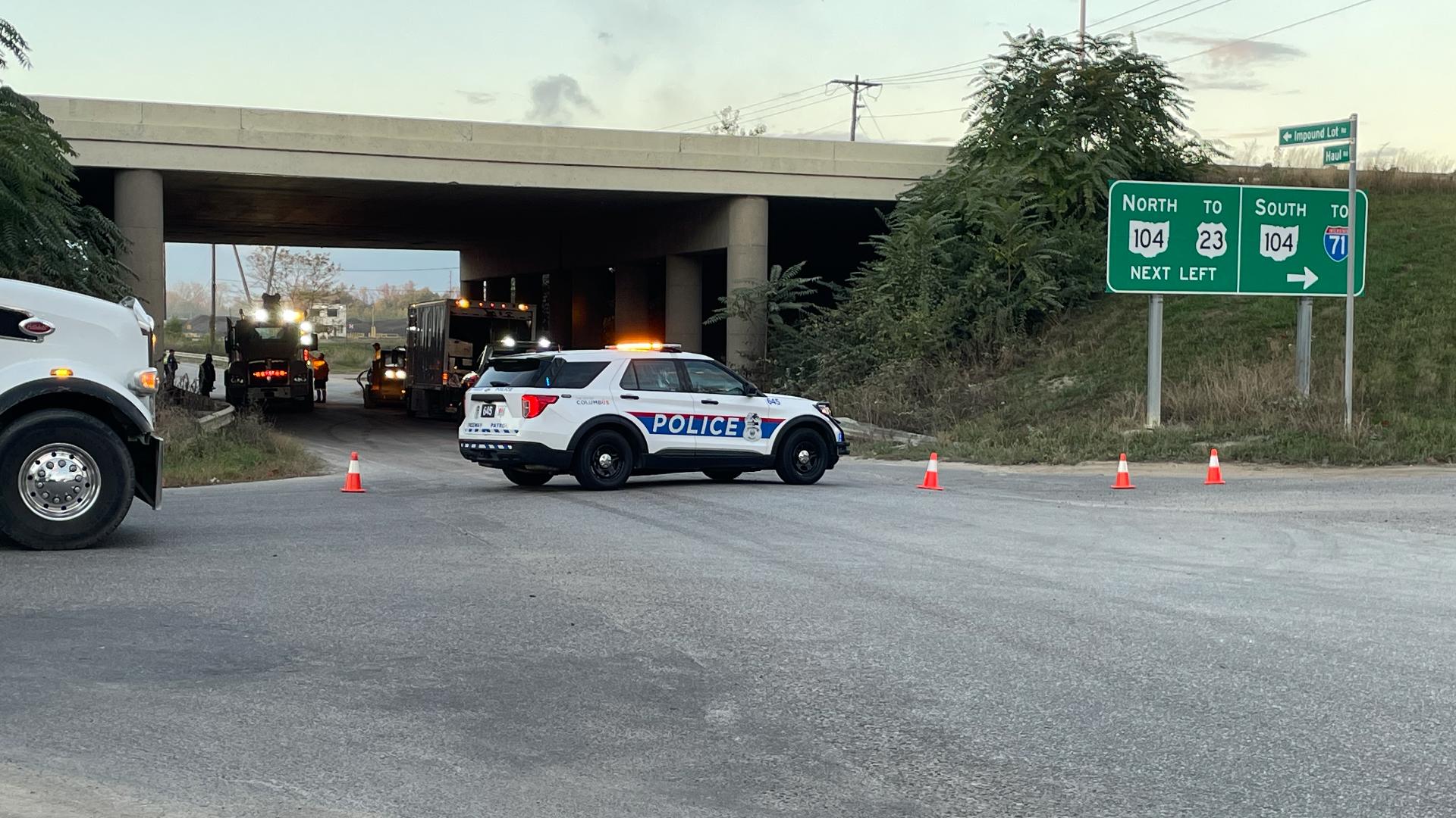 State Route 104 closed after dump truck hits bridge | 10tv.com