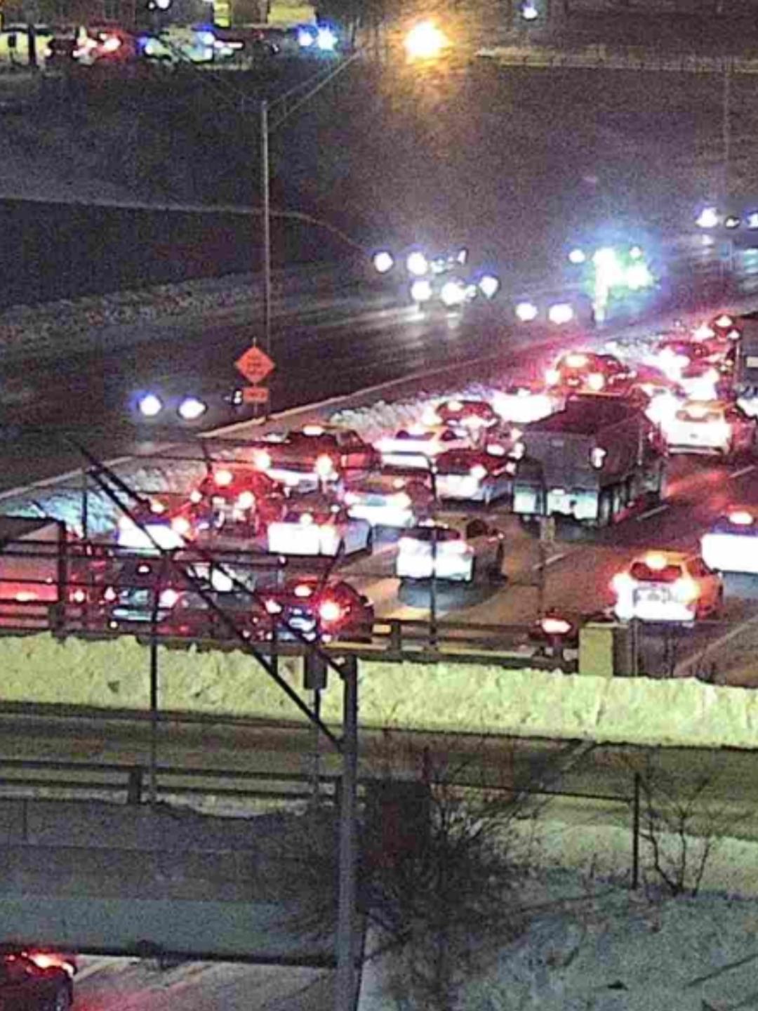 Crashes involving several vehicles caused by icy conditions on I-71 ...