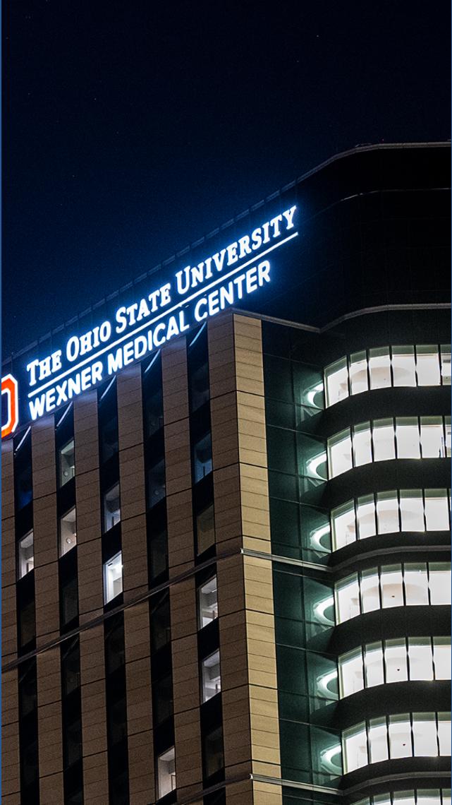 Wexner Medical Center lights Block O on University Hospital | 10tv.com