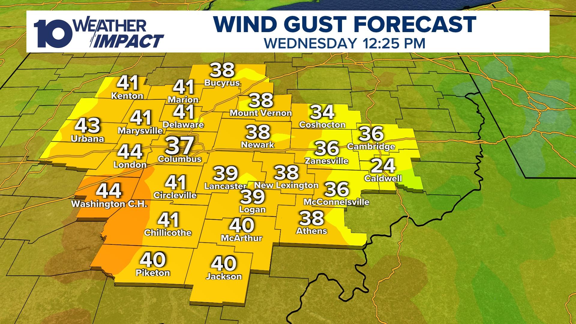 Columbus, Ohio weather forecast | Strong winds up to 50 mph expected ...