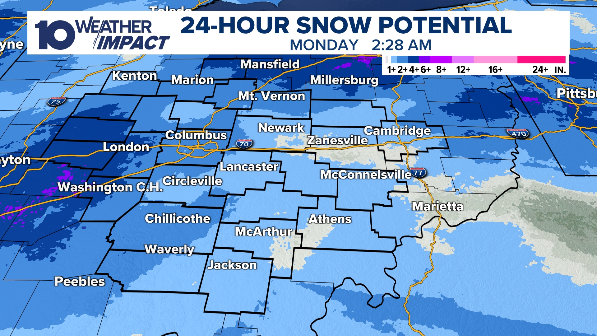 How many inches of snow (and rain) today in Columbus, Ohio? | 10tv.com