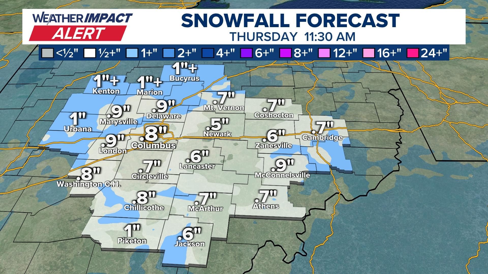 Tracking snow in Columbus, Ohio | More set to arrive later this week ...
