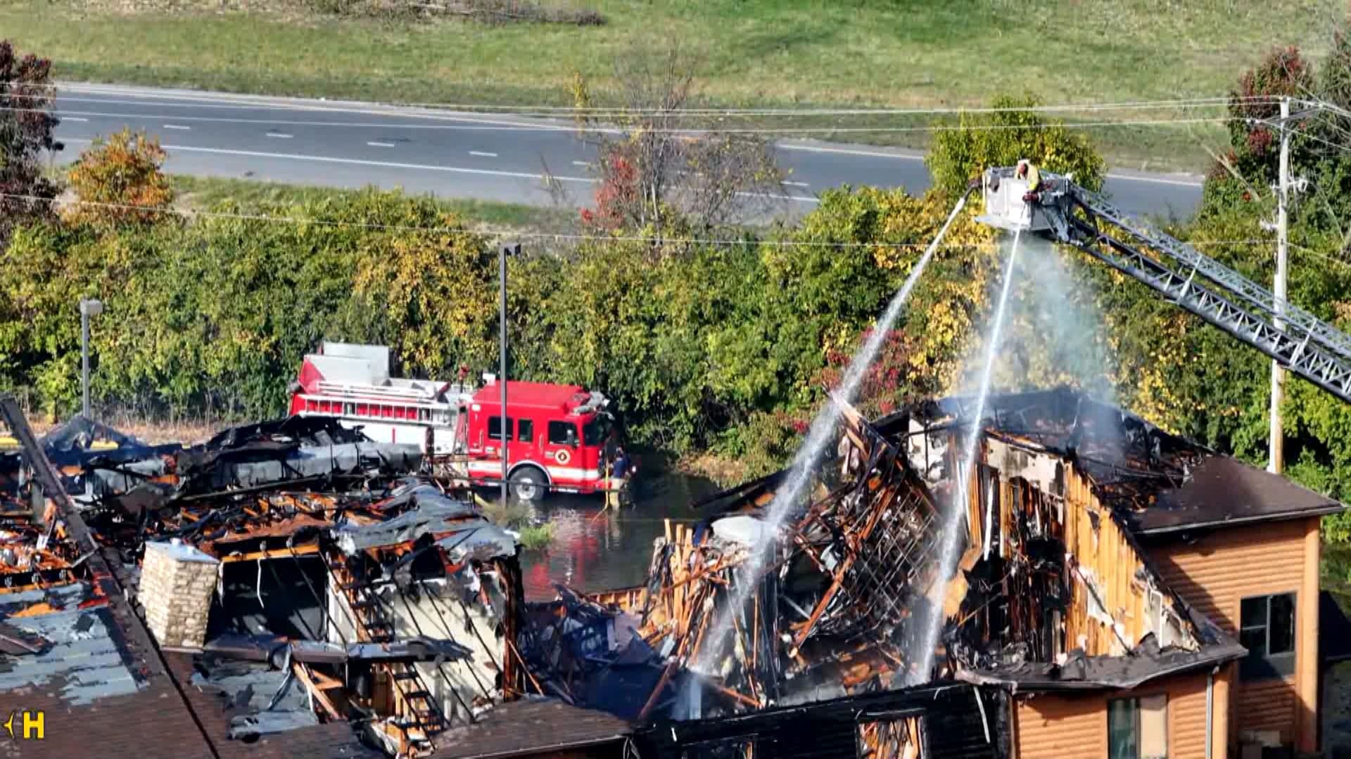 Drone footage shows damage to former Fort Rapids Indoor Waterpark ...