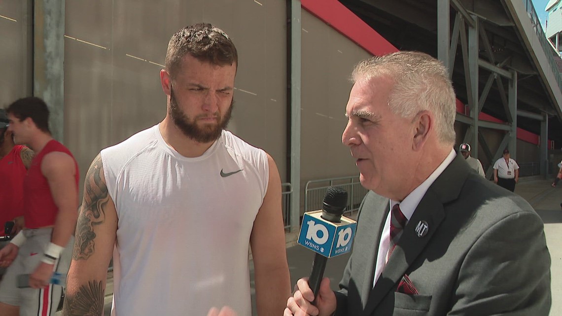 Tight end Cade Stover | 2023 Ohio State Spring Game | 10tv.com