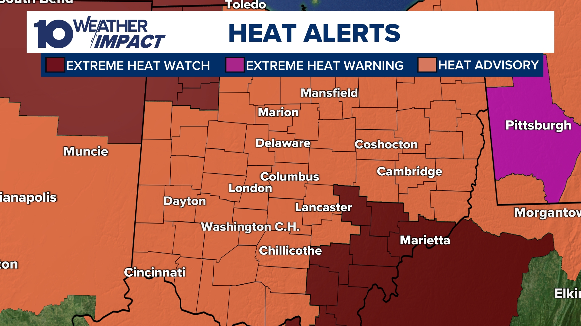 Extreme Heat Watch: Heat dome to blanket Oiho, much of the US | 10tv.com