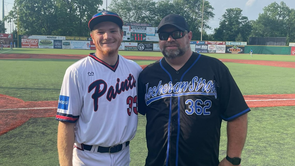 Ross County deputy shot last year tosses out first pitch at game | 10tv.com