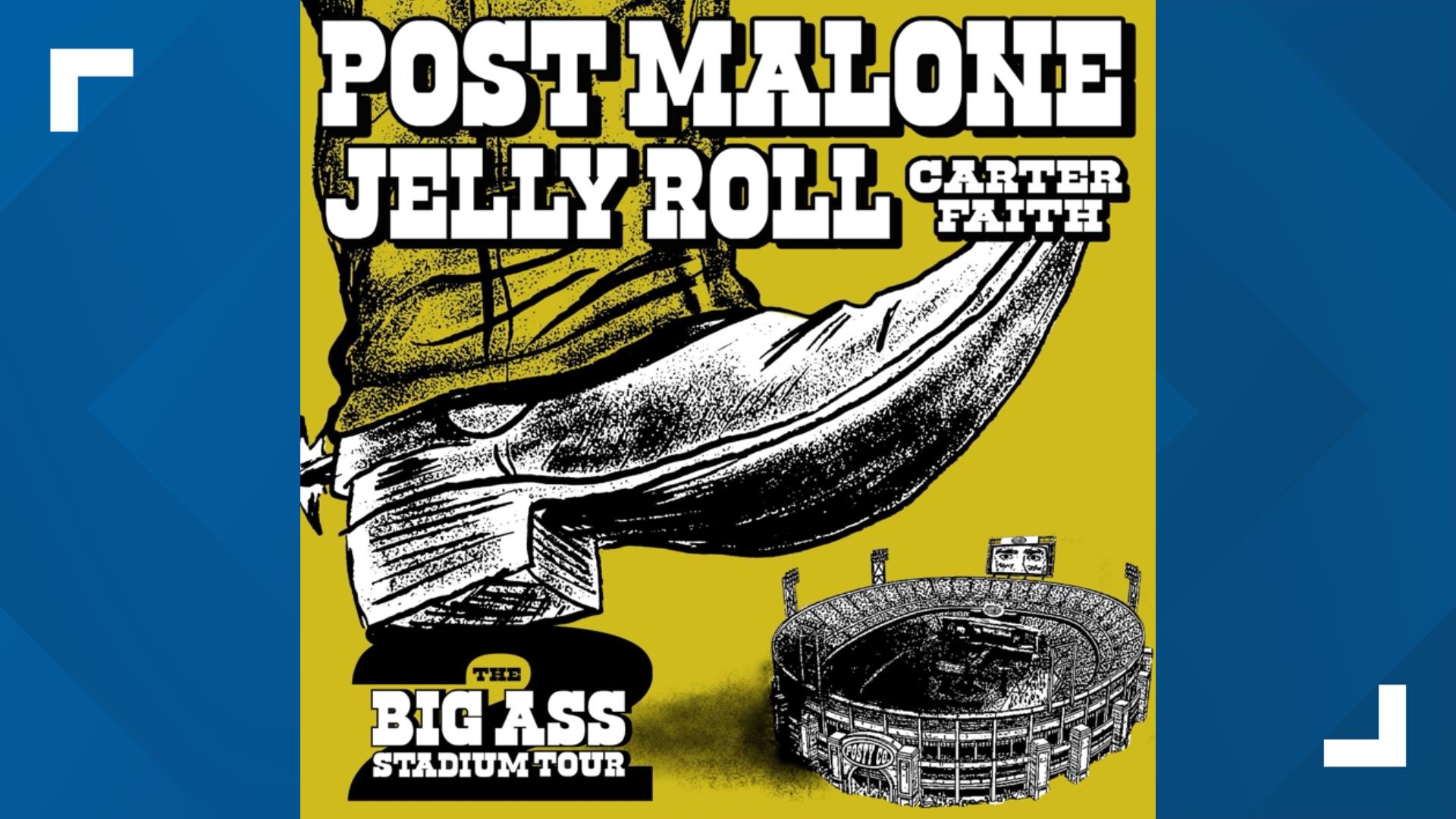 Post Malone and Jelly Roll to perform at Jack Trice Stadium this summer ...