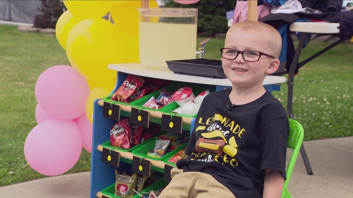 Young boy sets up lemonade stand to help sick children | 5newsonline.com