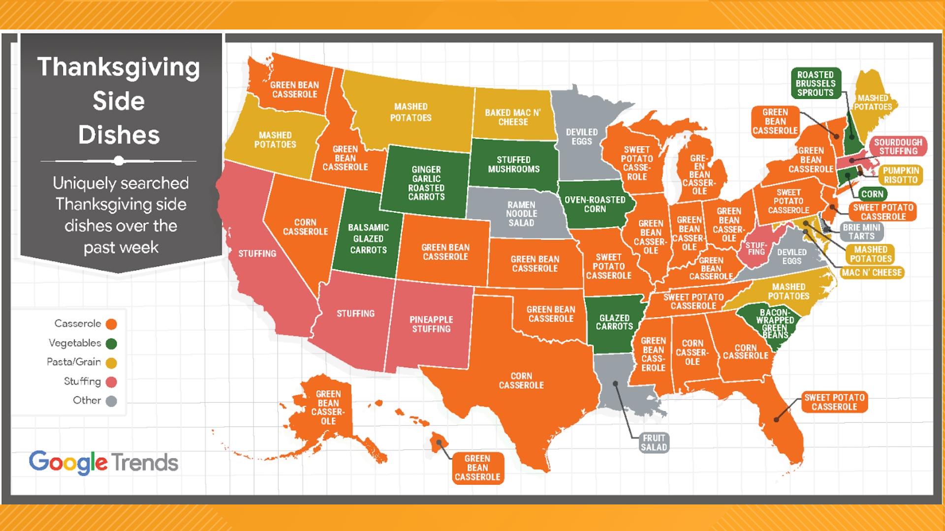 Thanksgiving sides: Most popular dish by state 2024 | wnep.com