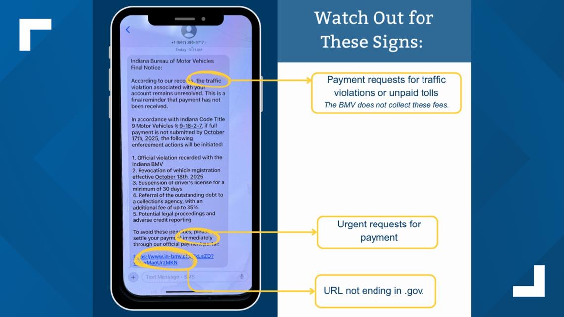 Indiana Bureau of Motor Vehicles warns public of new texting scam ...