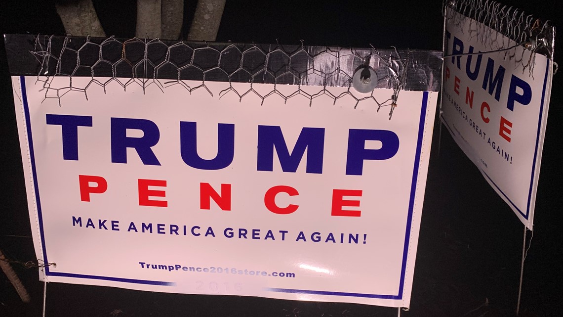 Trump supporters install device that shocks sign thieves | wthr.com