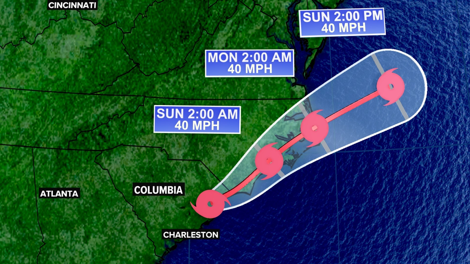 Tropical Storm Colin path and wet July 4th weekend in Carolinas | wthr.com