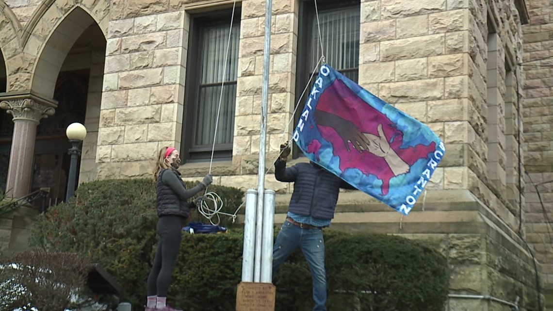 New flag in Scranton honors birthplaces of Biden and Harris | wnep.com