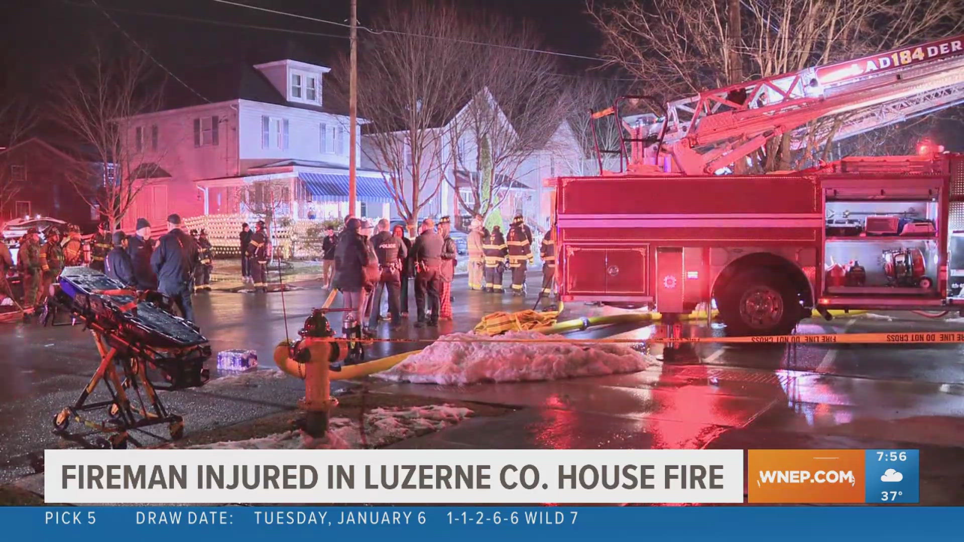 Firefighter injured after fall from ladder during West Pittston house ...