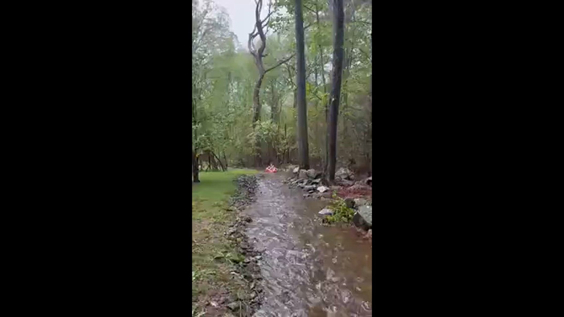Backyard Kayaking in flooding water after the storms 5/6/25 | wnep.com