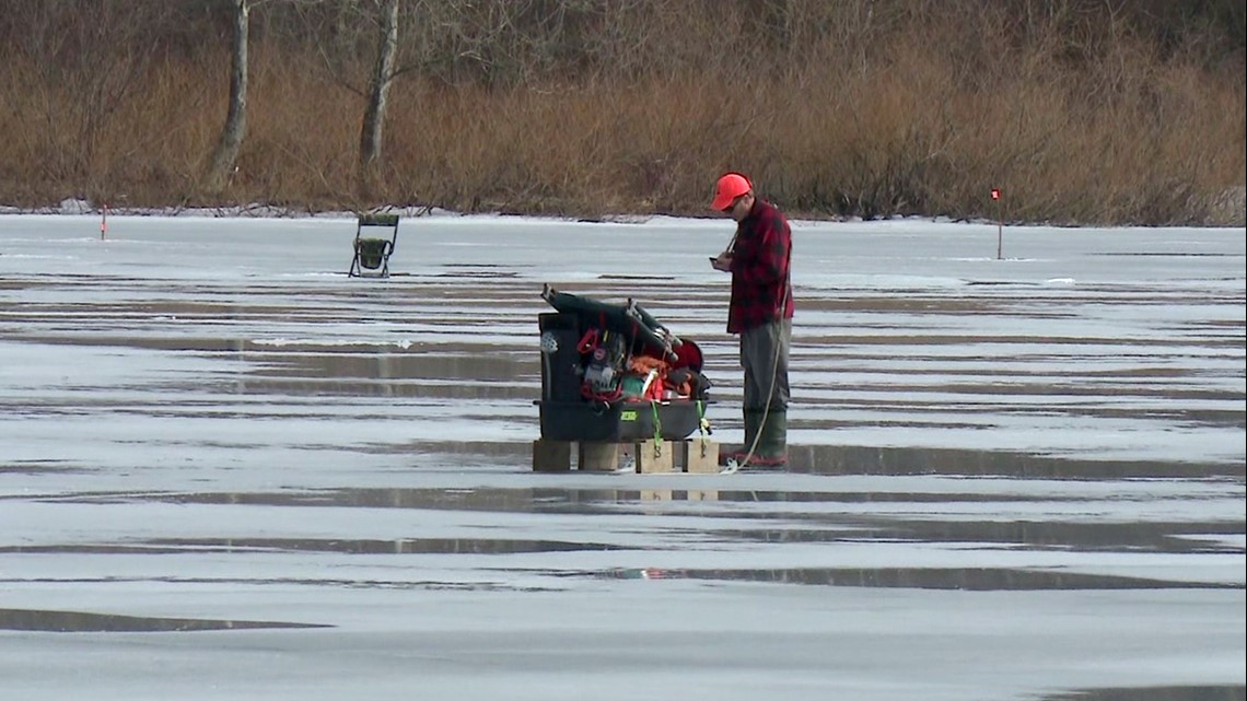 Ice fishing during a winter warmup in Wayne County | wnep.com