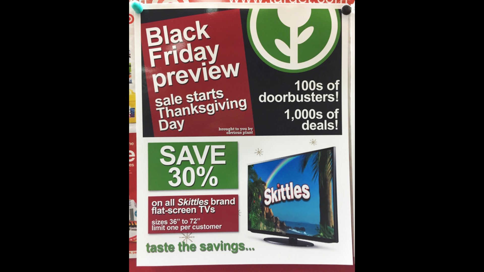 Man plants hilarious, fake Black Friday sale signs at Target | wnep.com