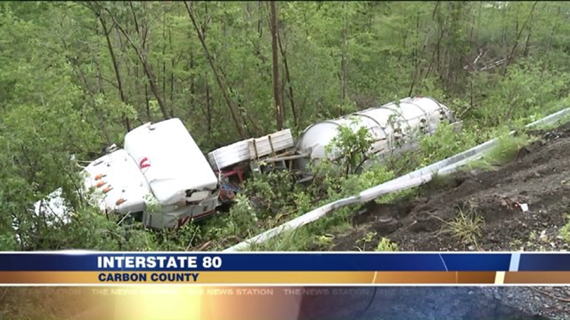 Soggy Ground Gives Way Under Parked Tanker | wnep.com