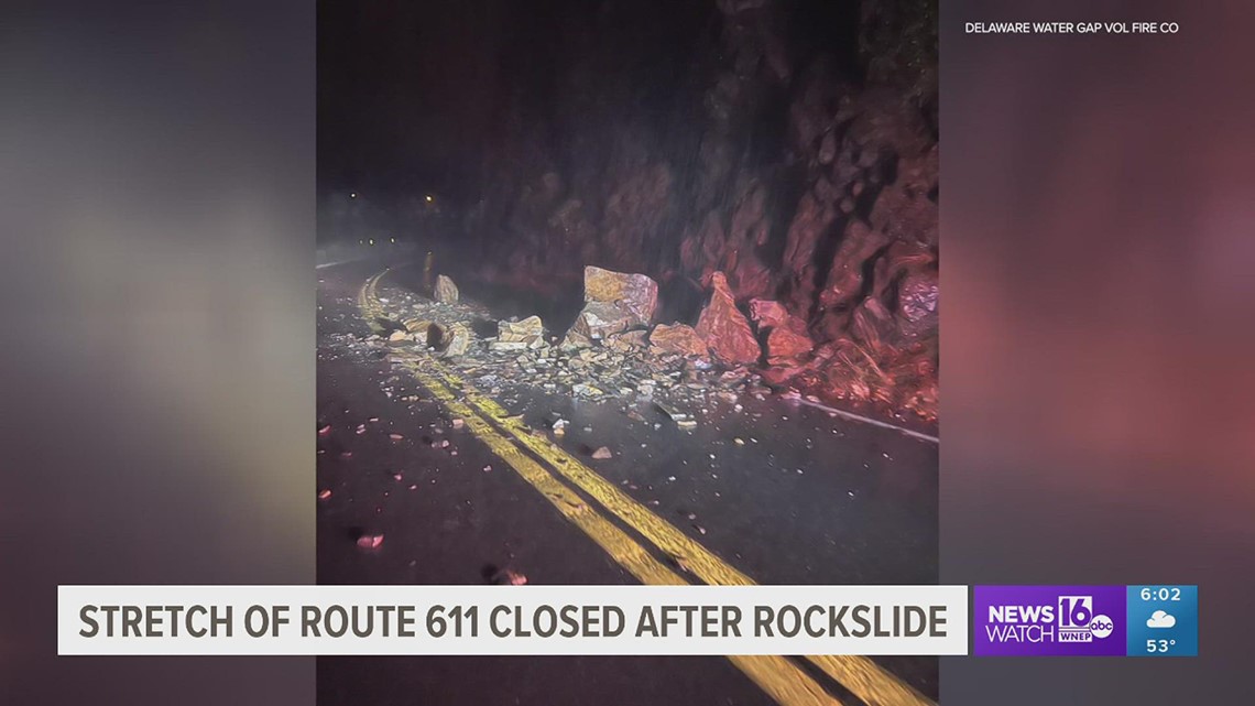 'Here we go again' — Stretch of Route 611 closed after a rockslide in ...