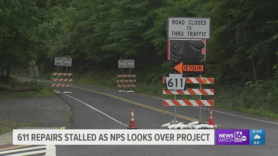 Route 611 repairs stalled as National Park Service looks over the ...