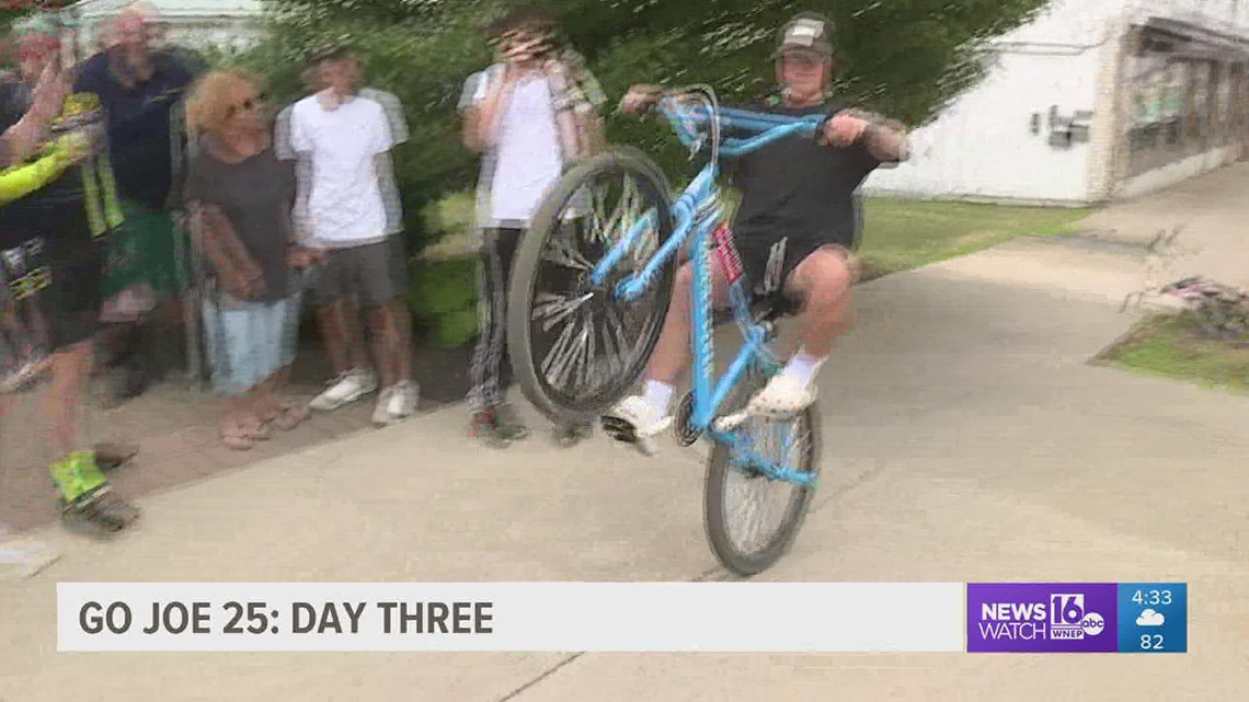 Day 3 of Go Joe 25 - Joe arrives in Freeland | wnep.com