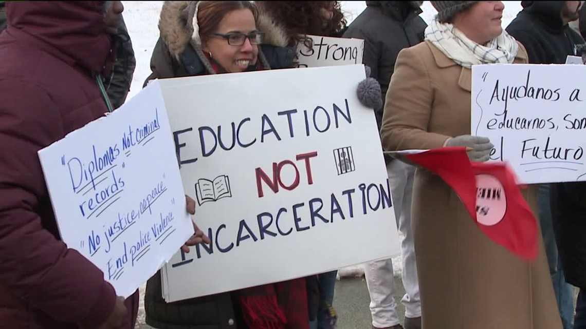 Protesters Call for Officers' Firing After Video of High School Fight ...