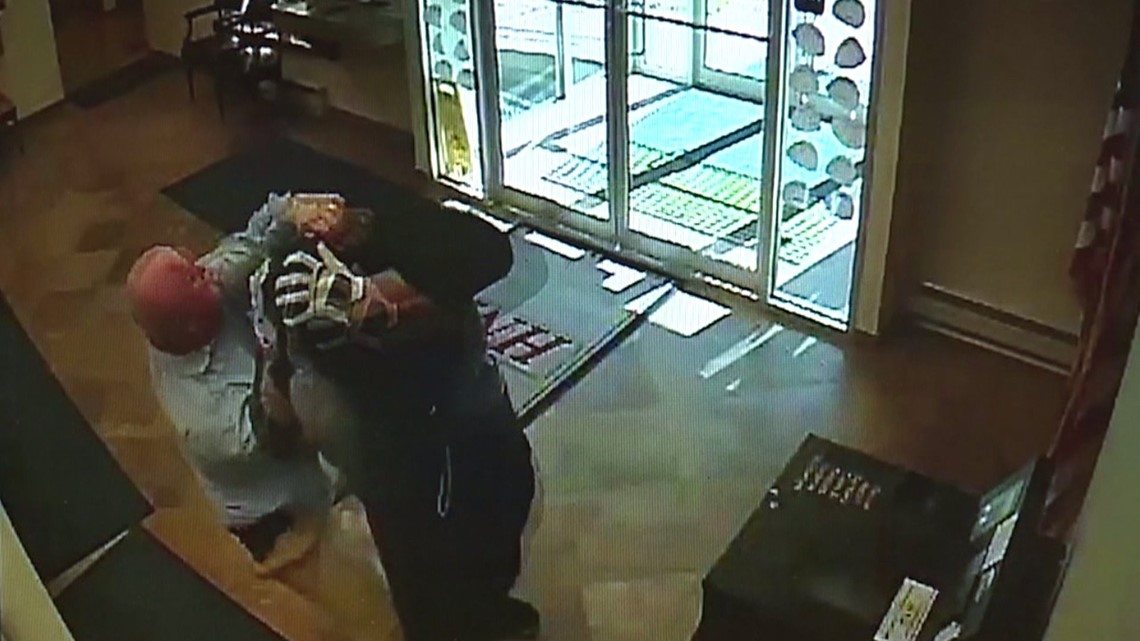 Surveillance Video Shows Customer Tackle Armed Bank Robber | wnep.com