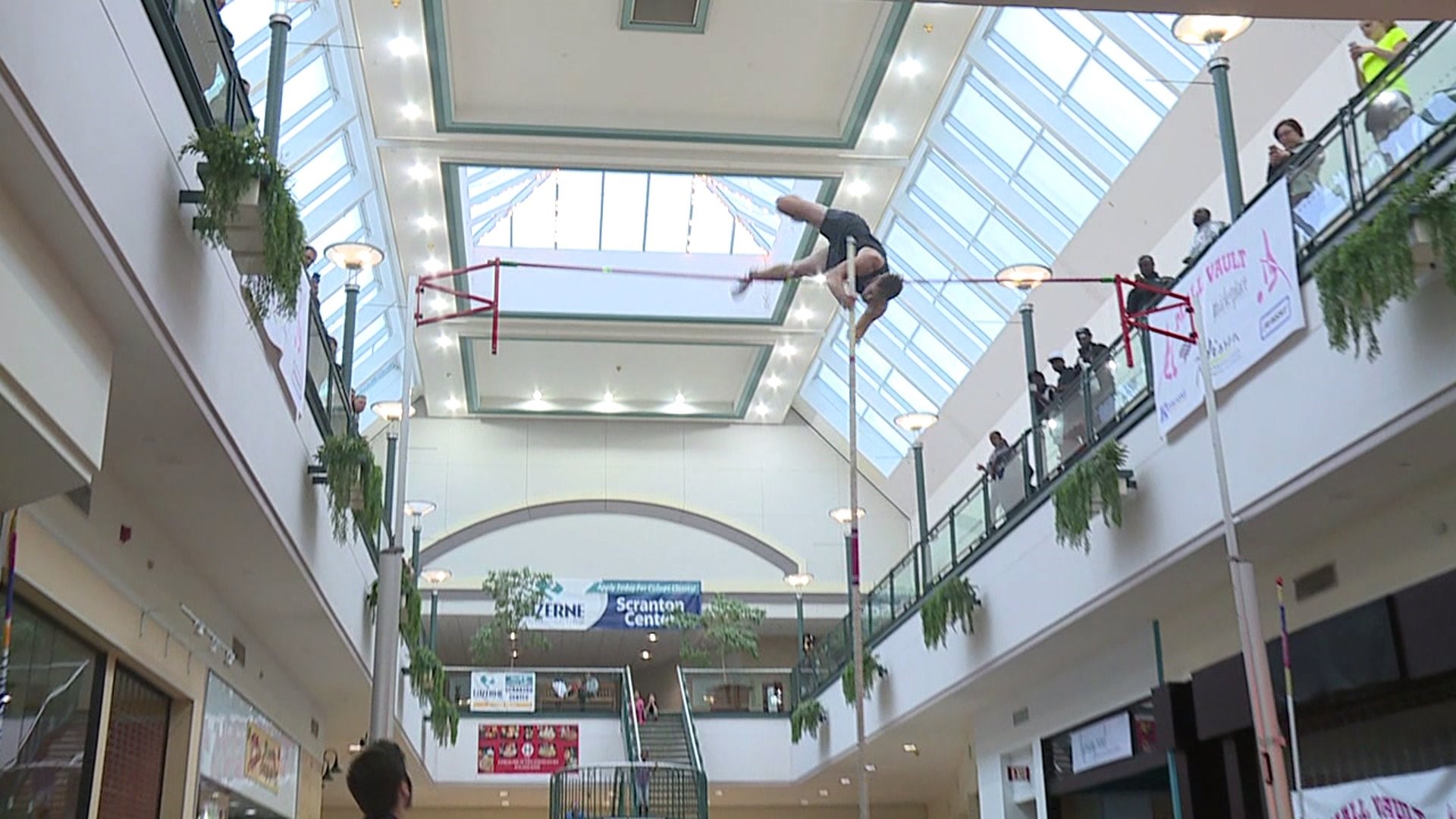 Pole Vaulting Inside the Marketplace at Steamtown | wnep.com
