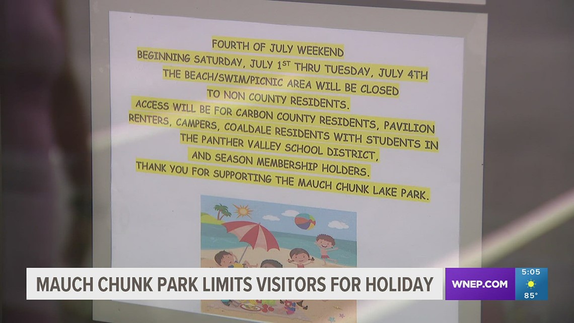 Officials limit visitors at Mauch Chunk Lake Park this July 4th | wnep.com