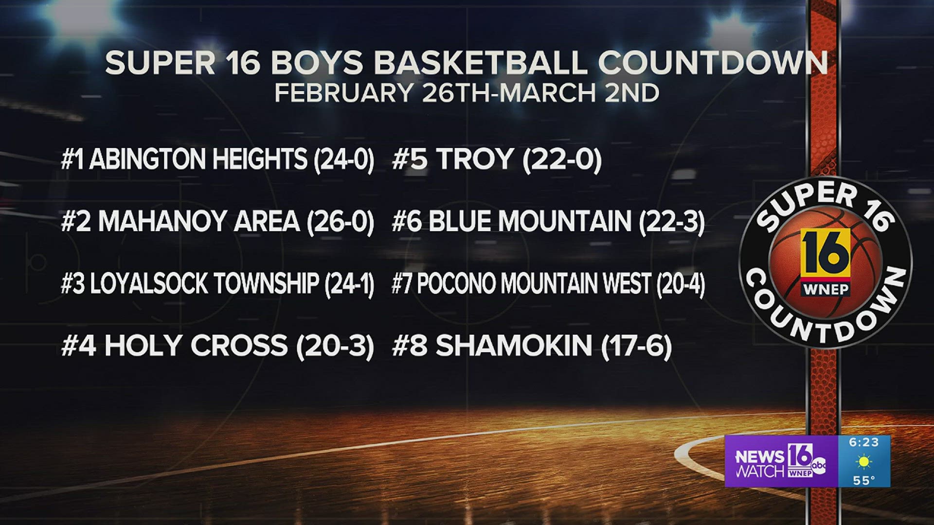 Latest Super 16 Basketball Countdown | wnep.com