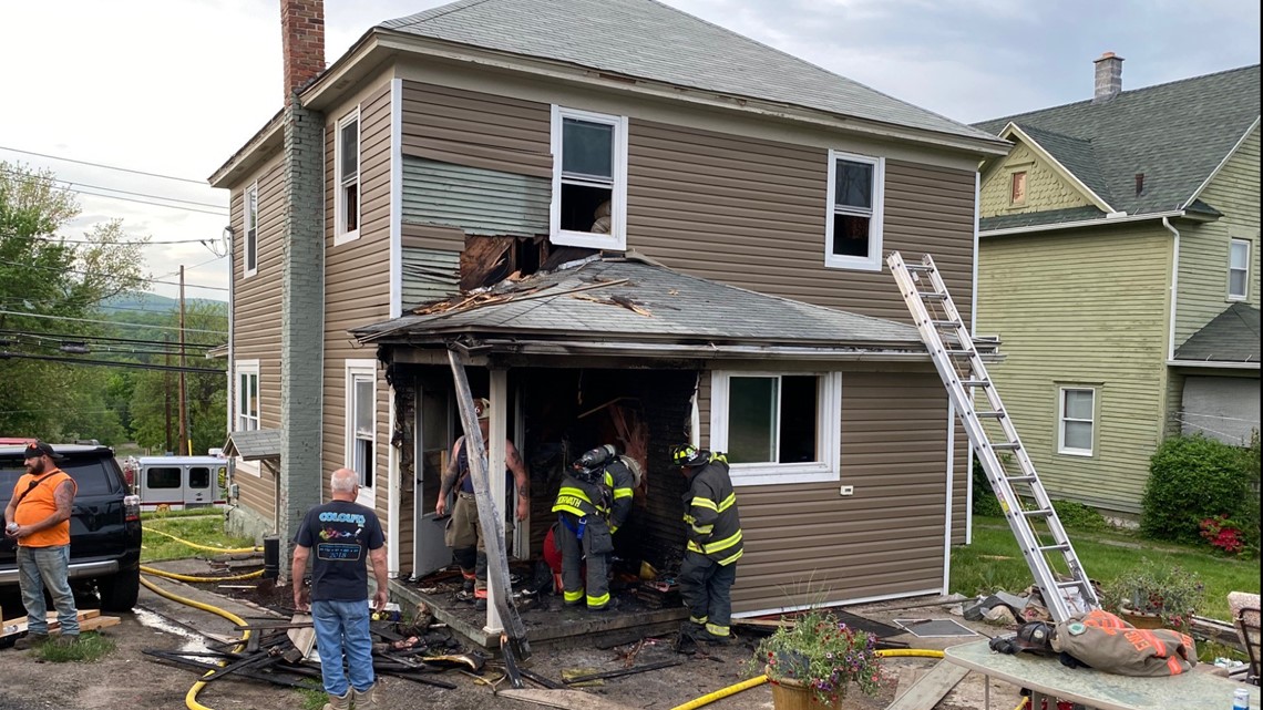 Porch fire damages home in Olyphant | wnep.com