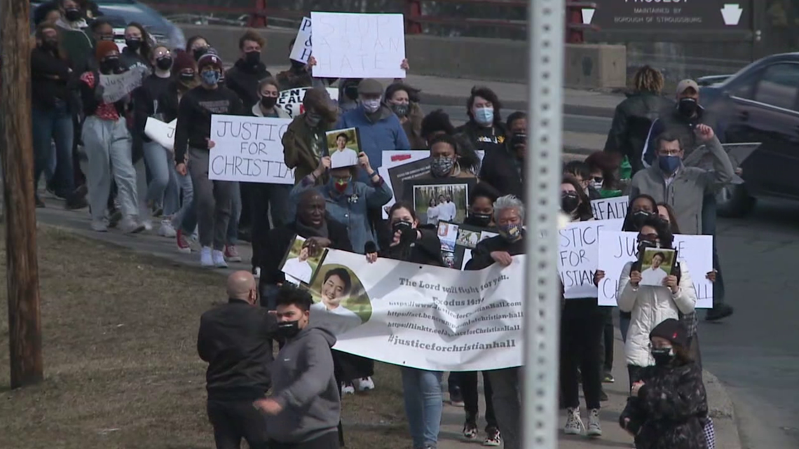 Dozens march for Christian Hall | wnep.com