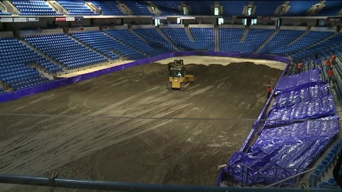 Dirtying up the Arena for Monster Jam | wnep.com