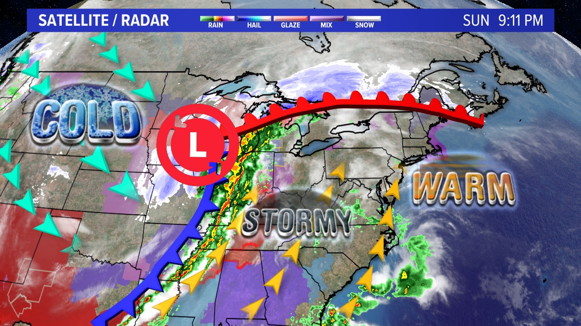 Potential for severe storms, then a burst of snow as temperatures drop ...