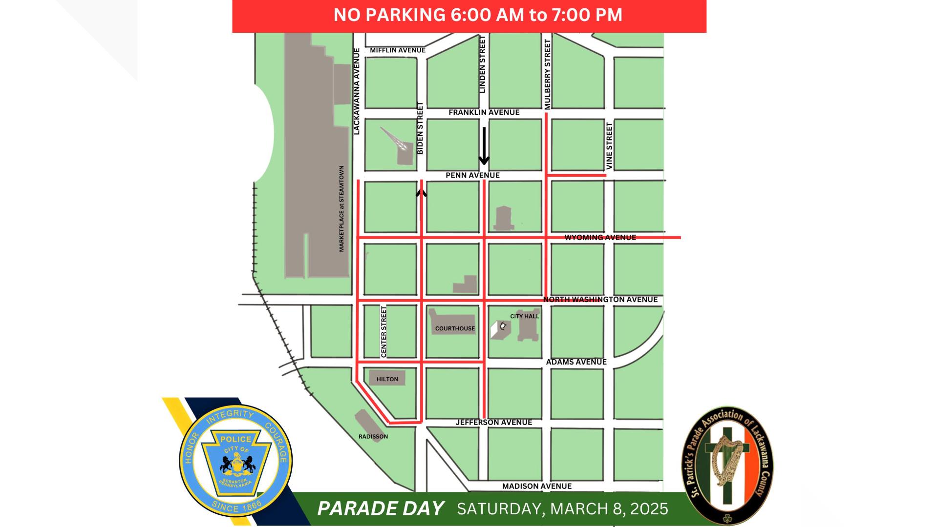 DPW crews prep for Scranton St. Patrick's Parade by painting parade ...