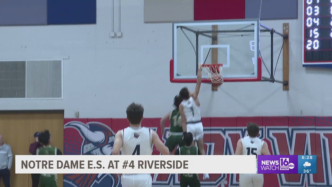 #4 Riverside boys basketball routes Notre Dame East Stroudsburg | wnep.com