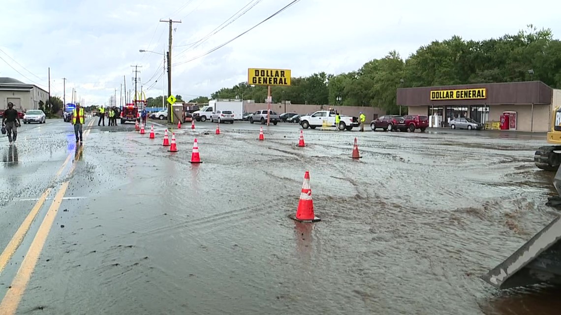 Water main break on Sans Souci Parkway in Hanover Township | wnep.com