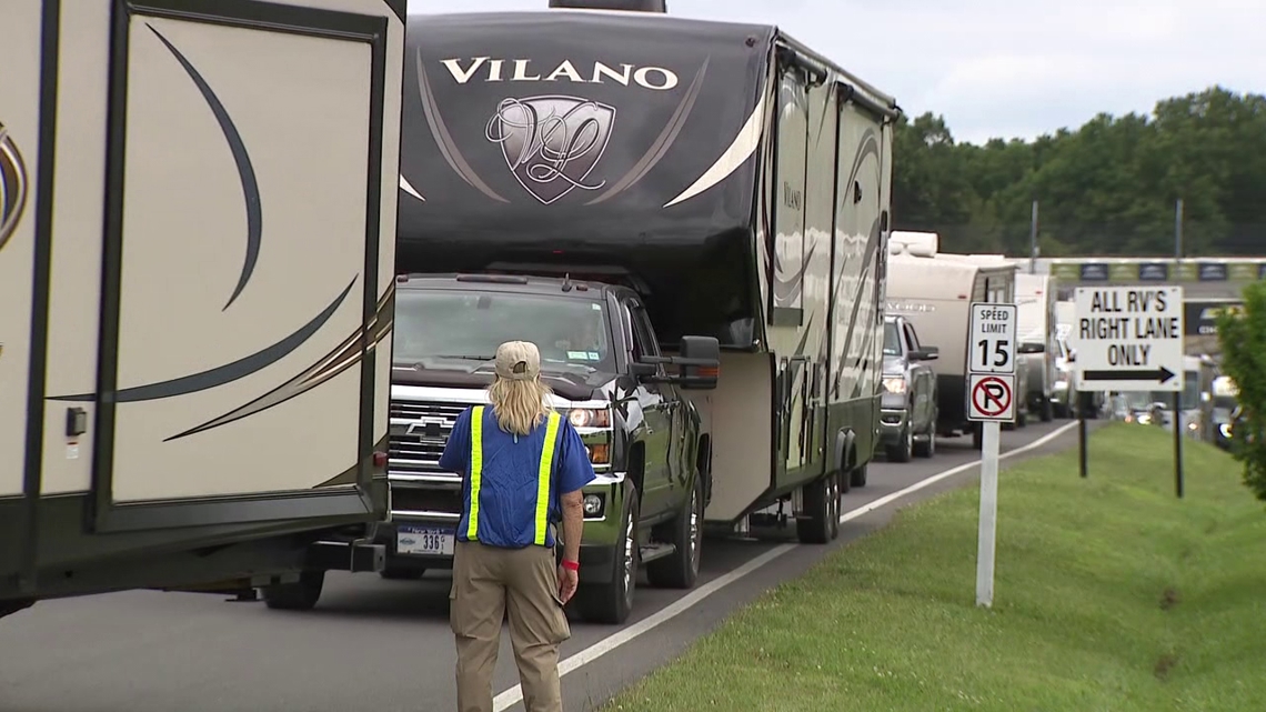 Campers set up at Pocono Raceway | wnep.com