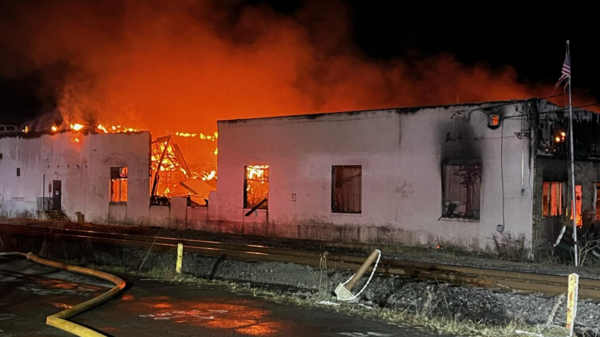 Former tissue plant in Ransom Township consumed by flames | wnep.com