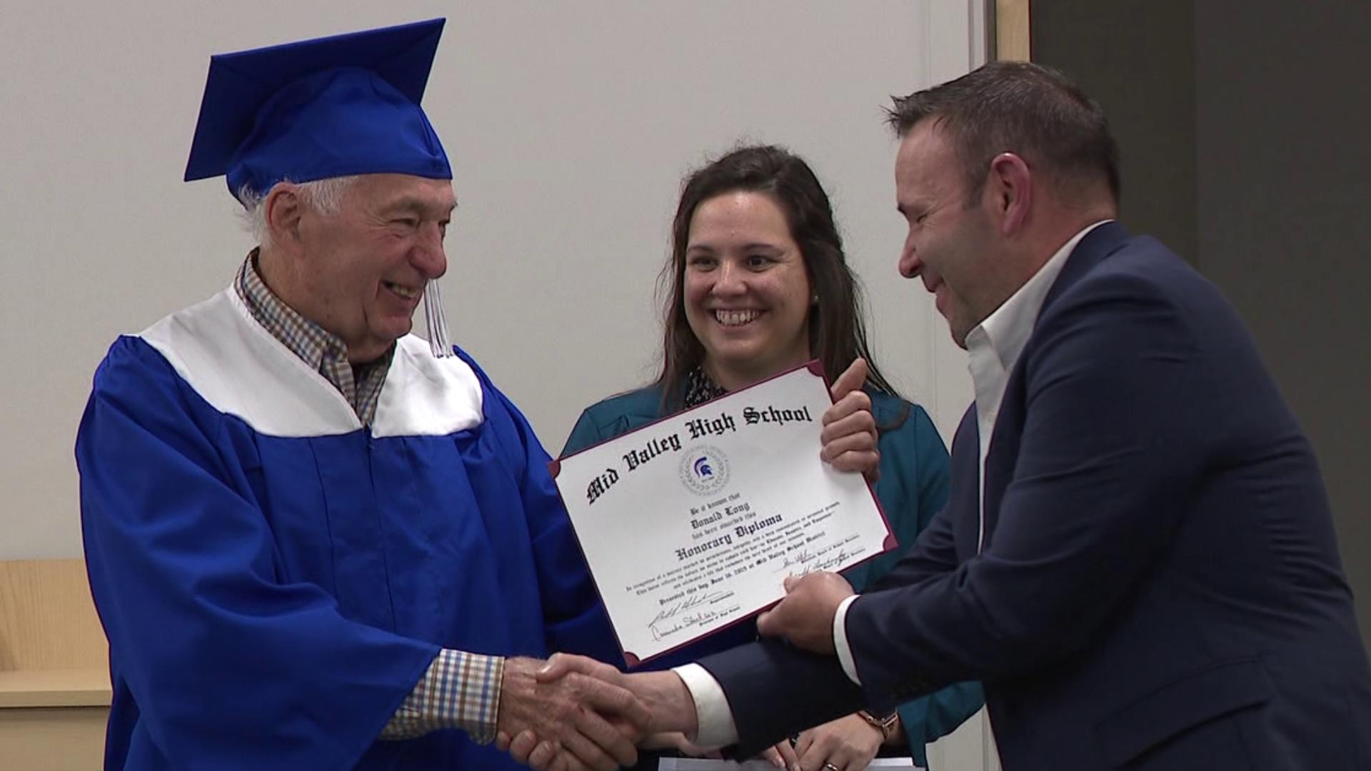 Donald Long earns diploma after 73 years | wnep.com