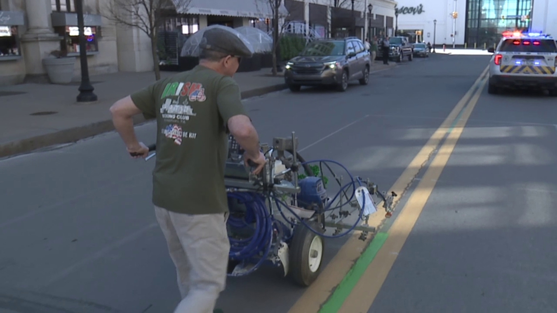 A sure sign of Parade Day in Scranton: 'Irish' Gene Reed paints the ...