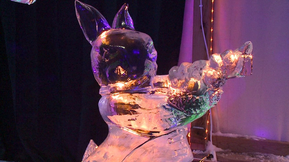 Ice sculptures on display at Damenti's Restaurant | wnep.com
