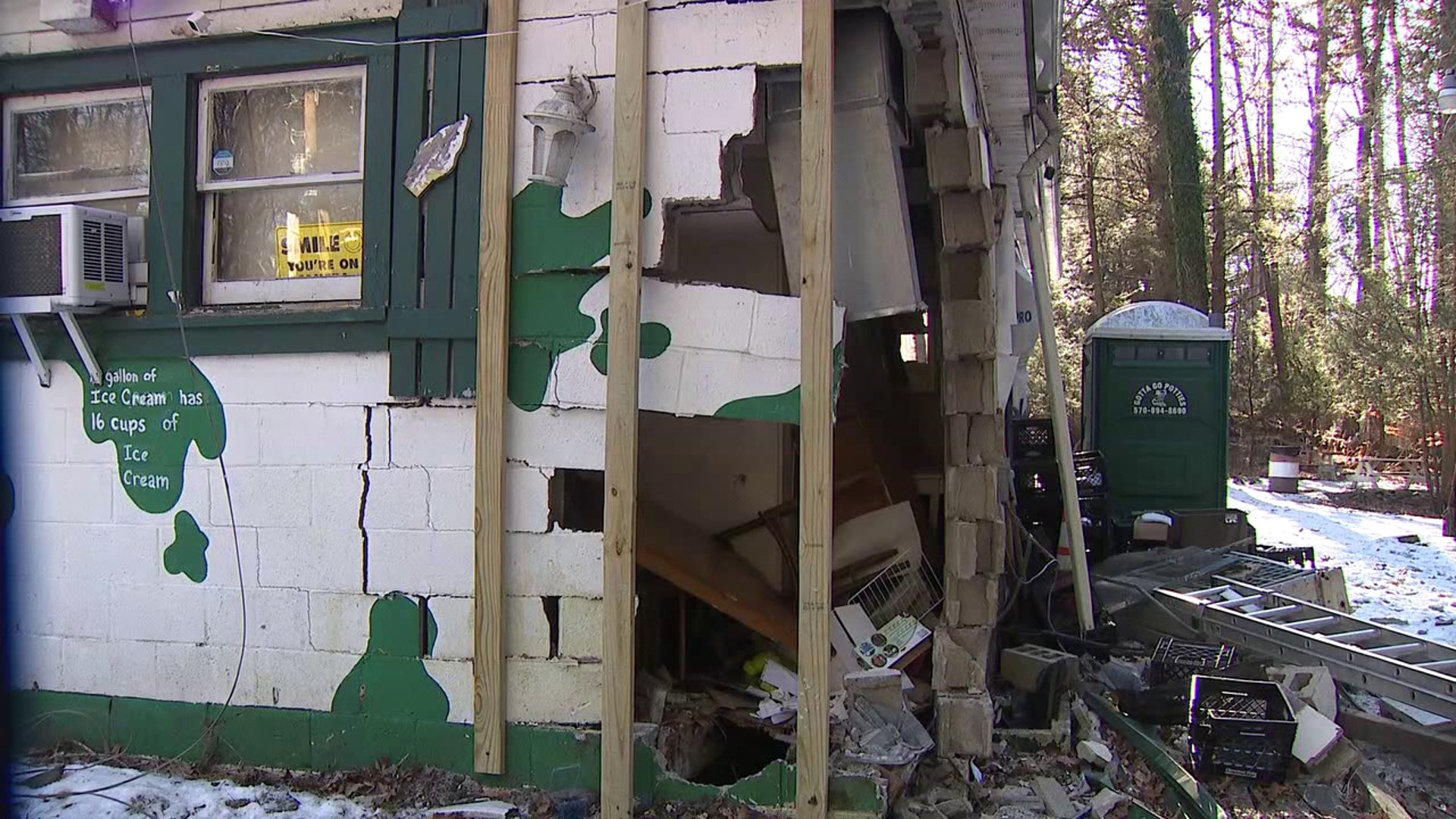 Car crashes into ice cream shop in Stroud Township, man charged | wnep.com