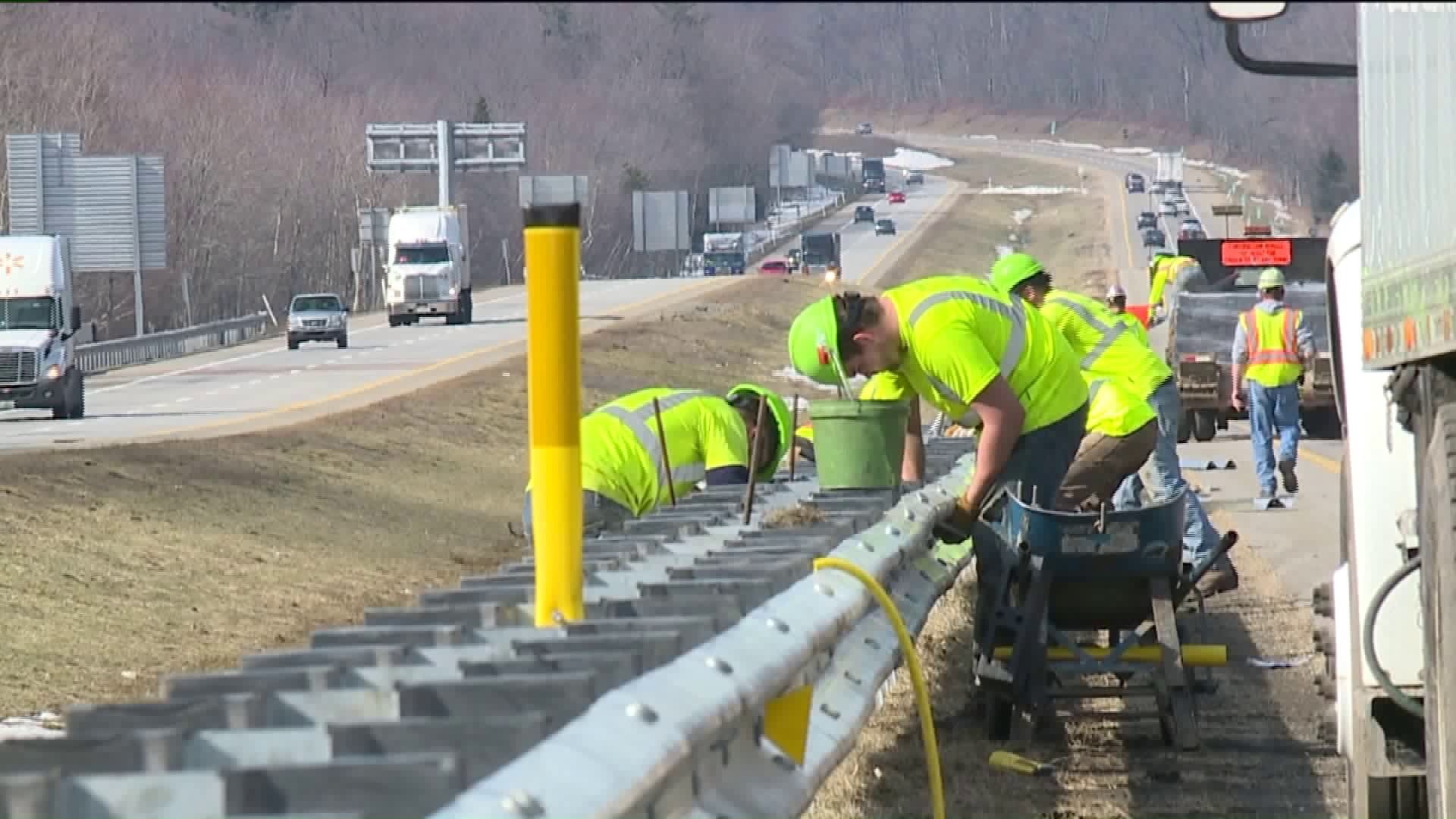 PennDOT Installing Guide Rails on I-380, I-80 After Deadly Crossover ...