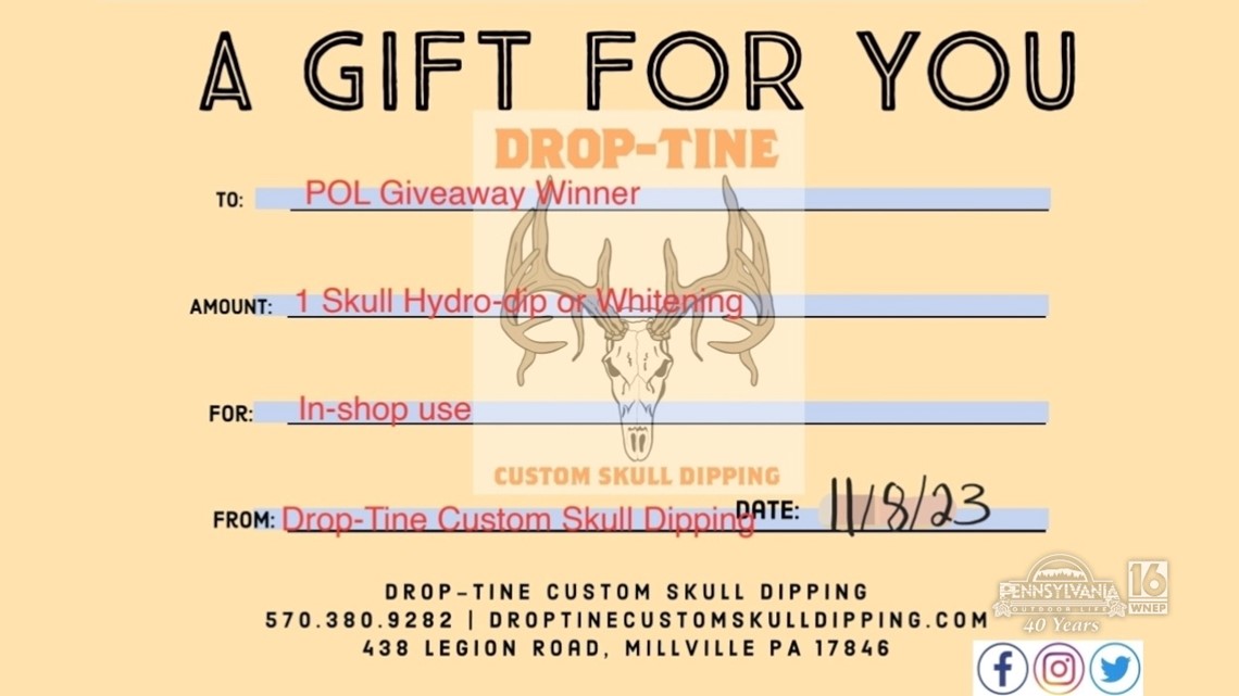 Drop-Tine Custom Skull Dipping Product Giveaway | wnep.com